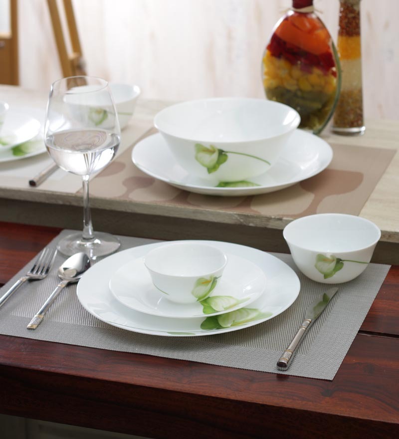 Bộ chén đĩa thủy tinh Diva Ivory I.B 12 món (La Opala) | Sapakitchen